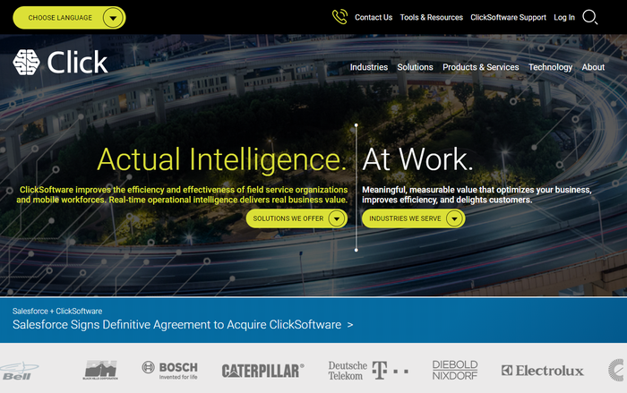 Salesforce, 필드 서비스 소프트웨어 업체인 ClickSoftware 13억 5천만 달러에 인수 - 로아AI