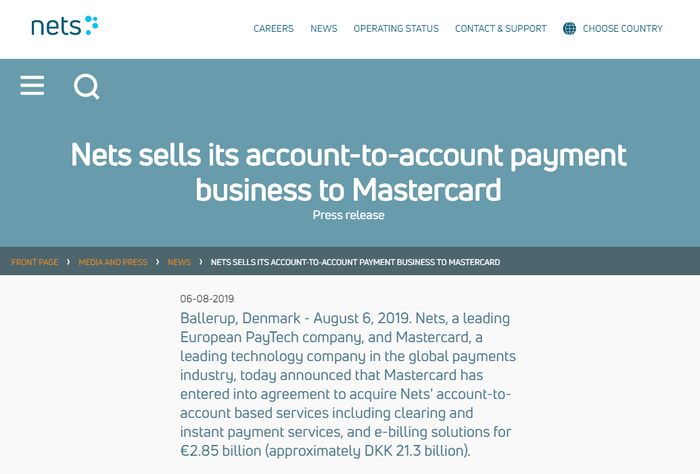 Mastercard의 Nets 인수, 회사의 역사상 최대 규모 - 로아AI