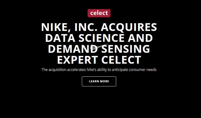 Nike, AI 기반 분석 플랫폼 업체인 Celect 인수 - 로아AI